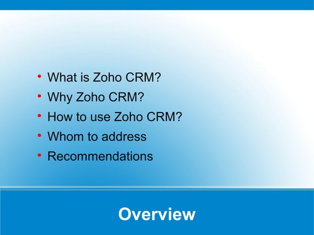 Zoho crm solution | How to use Zoho CRM | Why to use Zoho CRM | PPT