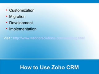 Zoho crm solution | How to use Zoho CRM | Why to use Zoho CRM | PPT
