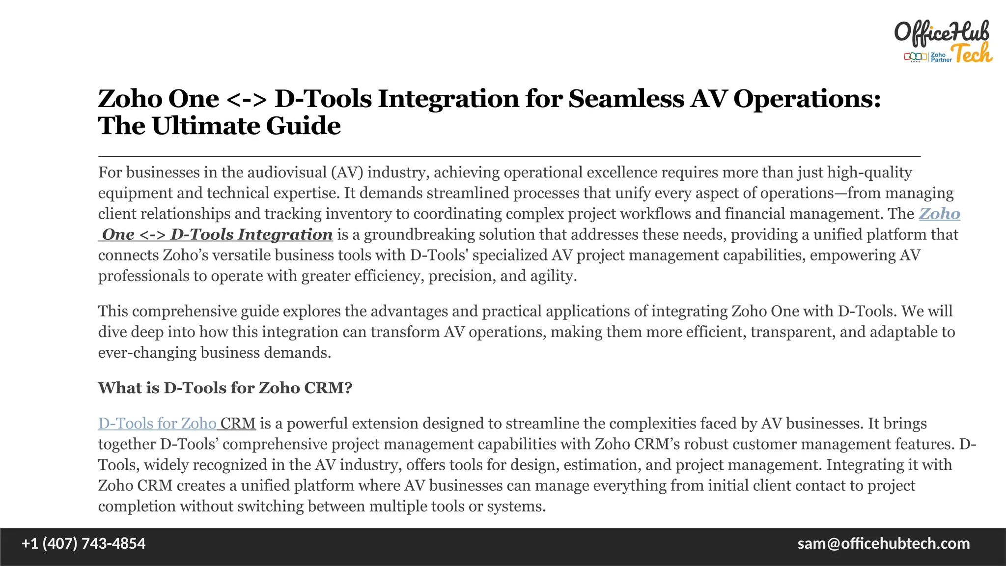 Zoho One DTools Integration for Seamless AV Operations The Ultimate Guide.pptx