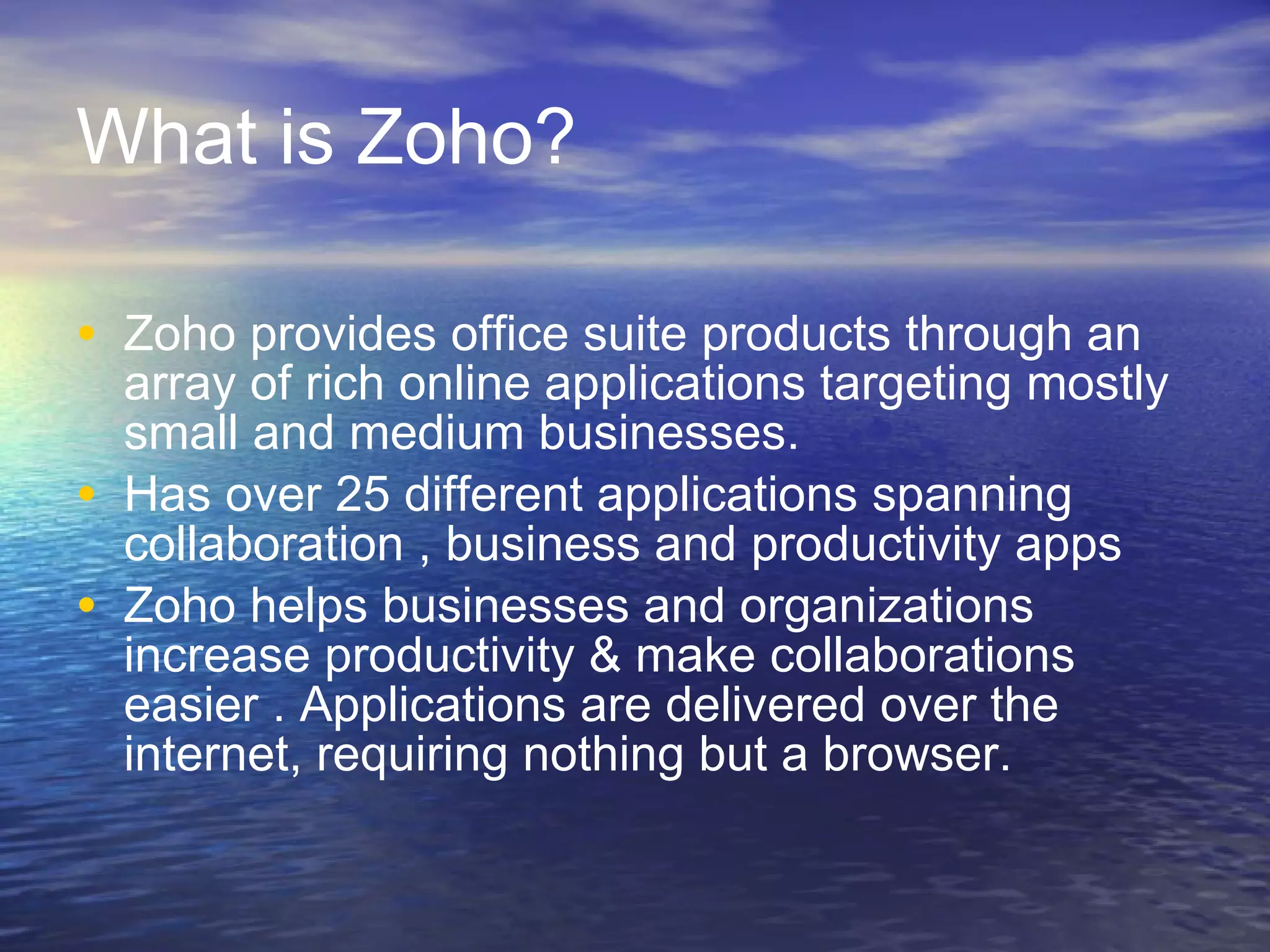 Zoho presentation | PPT
