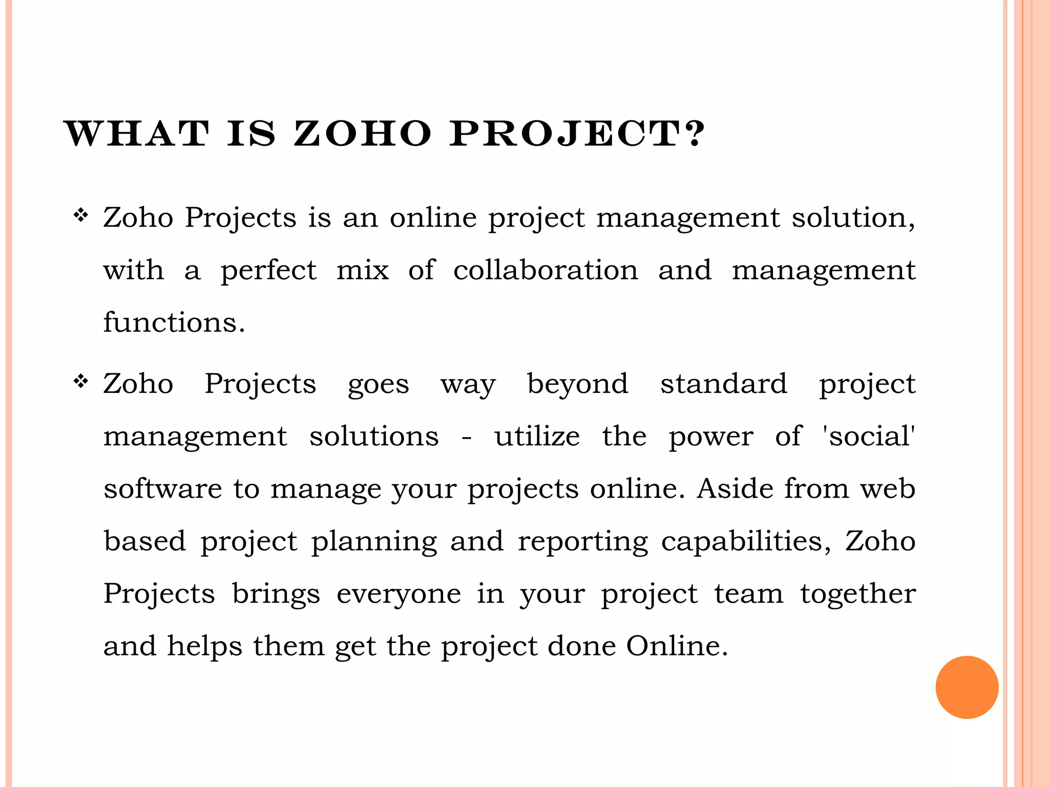 Zoho project presentation | PPT