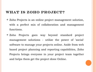 Zoho project presentation | PPT