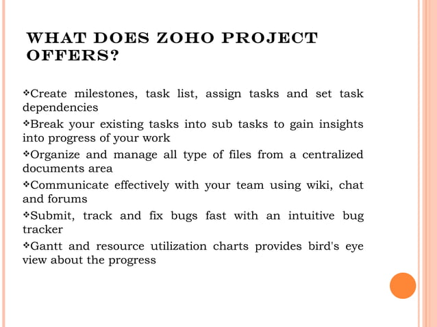 Zoho project presentation | PPT | Computer Software and Applications ...