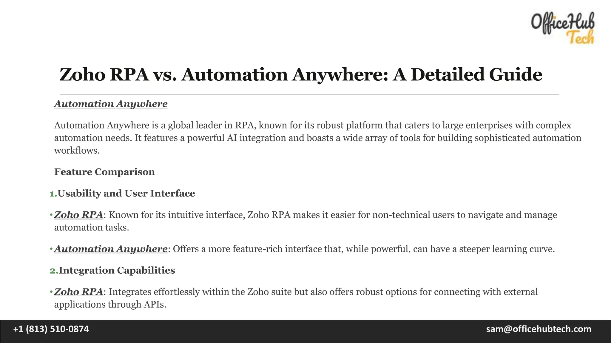 Zoho RPA vs. Automation Anywhere A Detailed Guide.pptx | Free Download