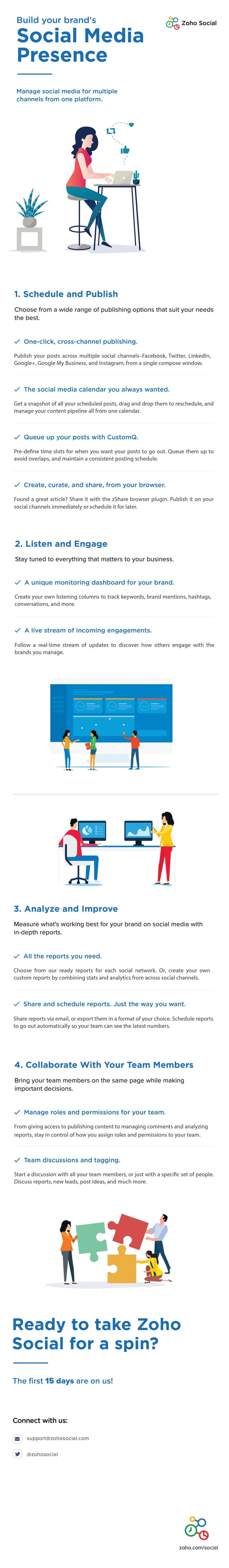 Zoho Social brochure | PDF | Social Networking | Internet