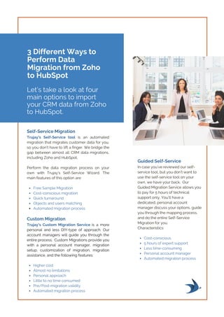 Zoho to HubSpot Migration | PDF