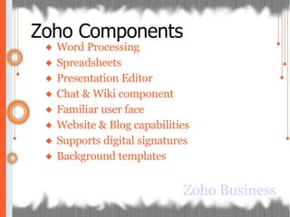 Zoho+Vs.+Google+&+Microsoft+Live | PPT