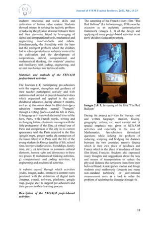 Perspectives for project-based STE(A)M activities in early childhood ...