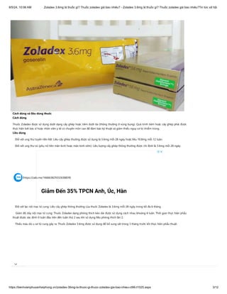 Hướng dẫn sử dụng thuốc Zoladex 3.6mg hiệu quả | PDF