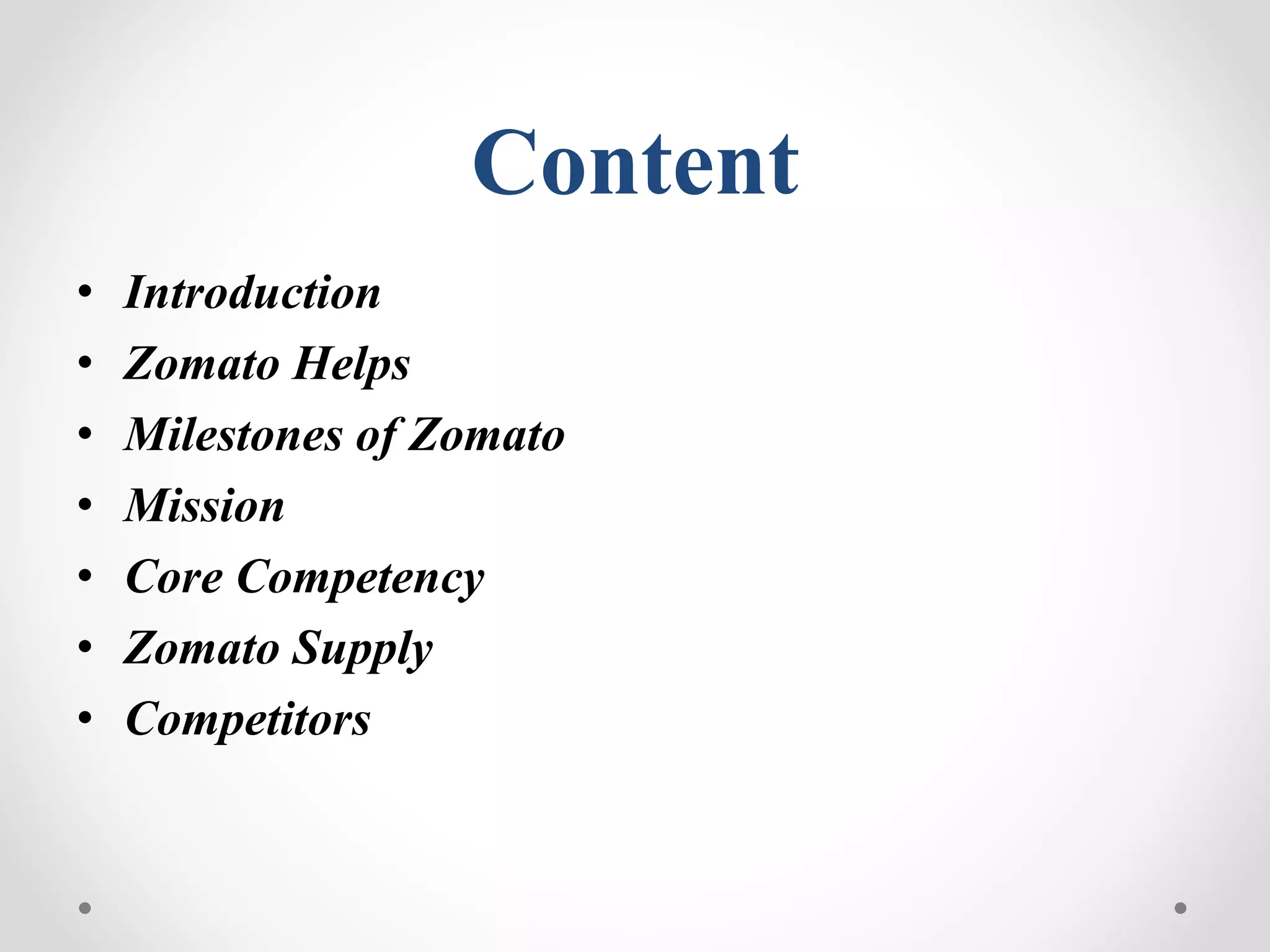 Zomato Overview | PPTX