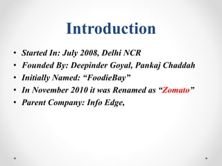 Zomato Overview | PPTX