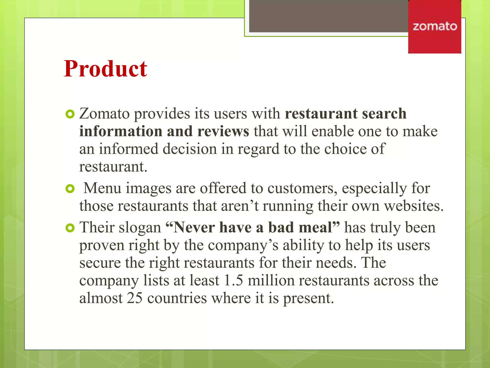 Zomato-the Indian startup | PPTX