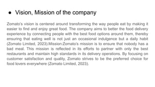 Zomato company deep research and case study for mba courses | PPTX
