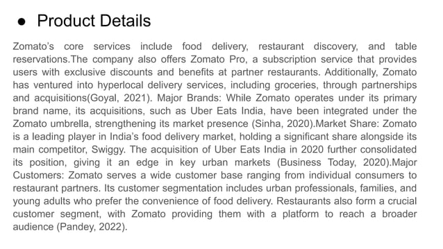 Zomato company deep research and case study for mba courses | PPTX