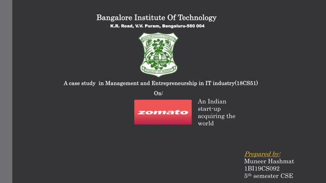Zomato case study | PPTX | Business | Business and Finance