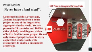 Zomato Case Study Analysis 1 PPT Present | PPTX