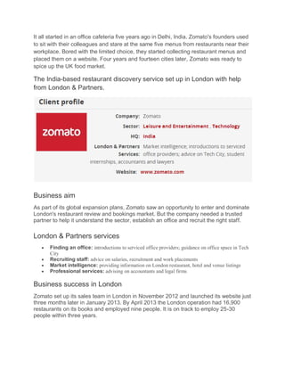 Zomato case study v1.0 20 7-2015 | PDF