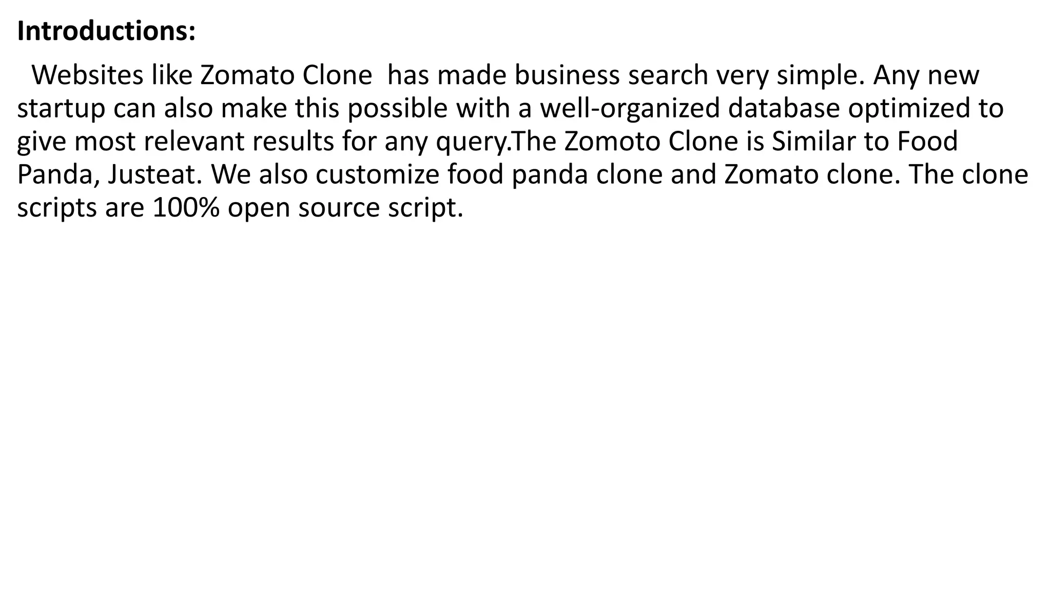 Zomato clone script | PPT