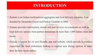 Zomato Presentation And all information. | PPTX