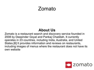 Zomato site | ODP