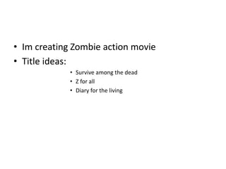 Pitch Zombie action movie cards | PPT
