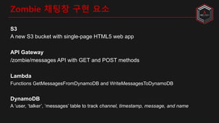 서버리스(Serverless)를 위한 Zombie Microservices Workshop 실습 가이드 :: 윤석찬 (AWS 테크에반젤리스트) | PPT