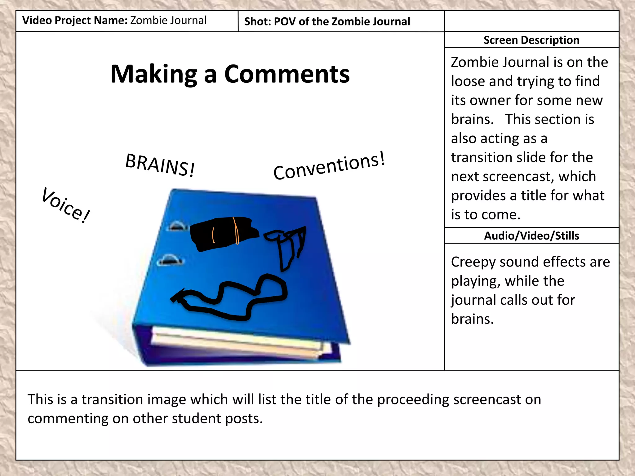 Zombie blog storyboard | PPT