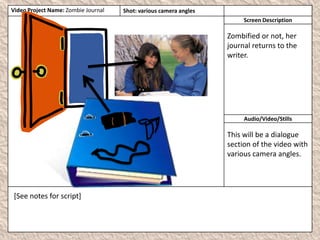 Zombie blog storyboard | PPT