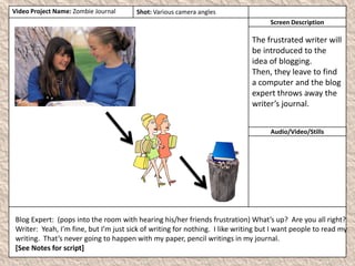 Zombie blog storyboard | PPT