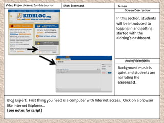 Zombie blog storyboard | PPT