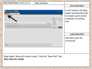 Zombie blog storyboard | PPT