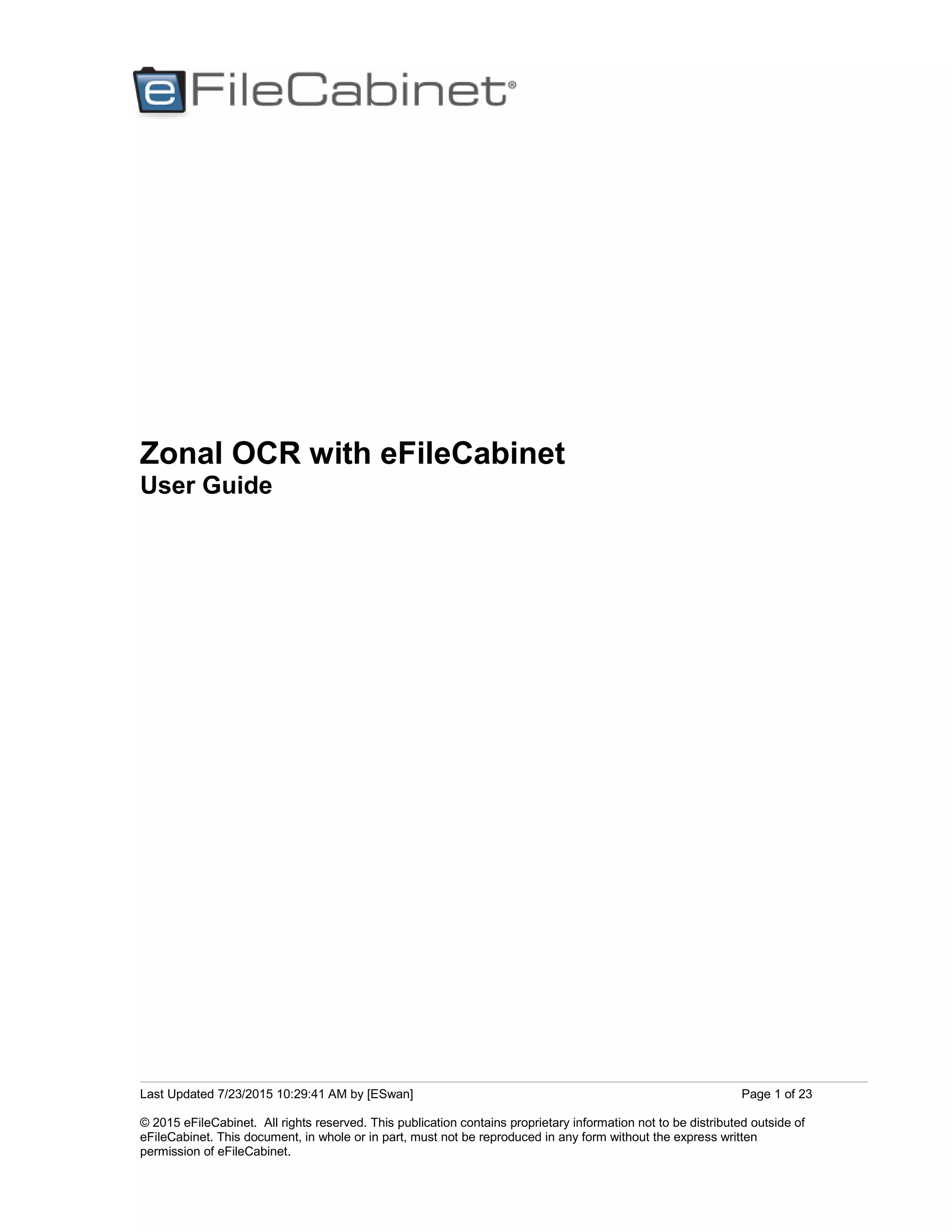 Zonal OCR User Guide | PDF