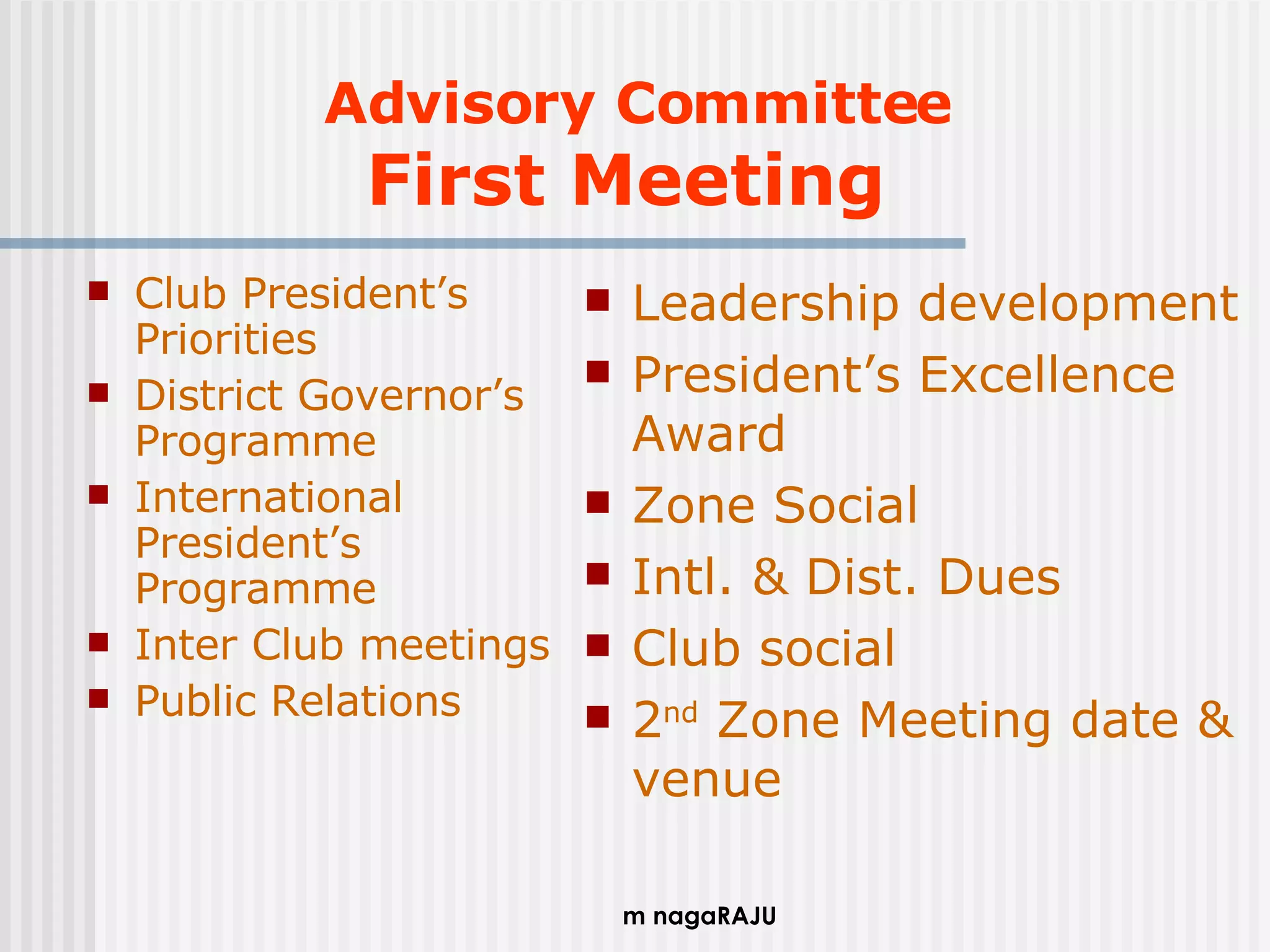 Zone Chairman Duties | PPT