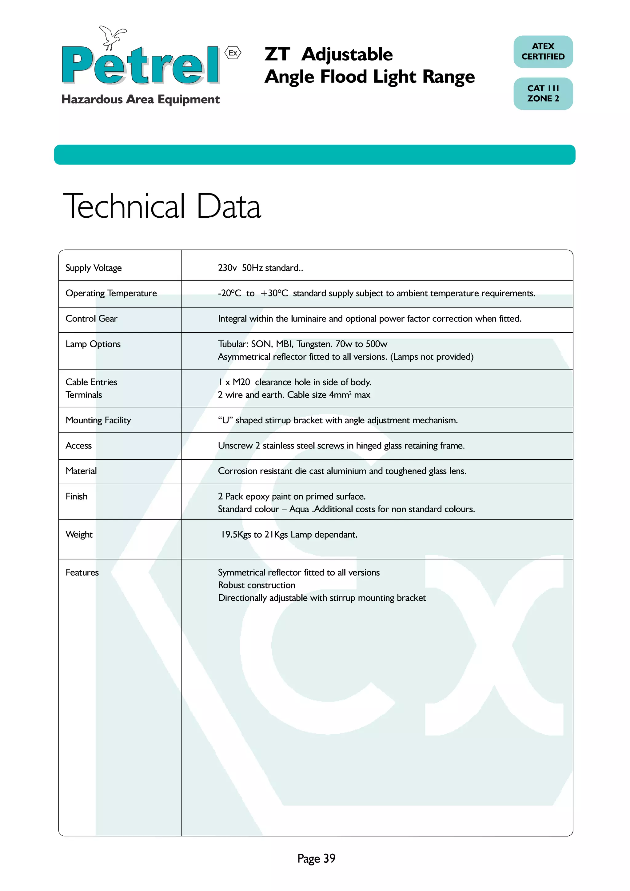 Zone 2 Hazardous Area Lighting (ATEX) - Fluorescent Luminaire - 58 Watt ...