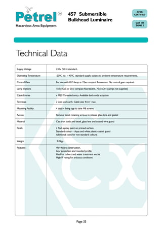 Zone 2 Hazardous Area Lighting (ATEX) - Fluorescent Luminaire - 58 Watt ...