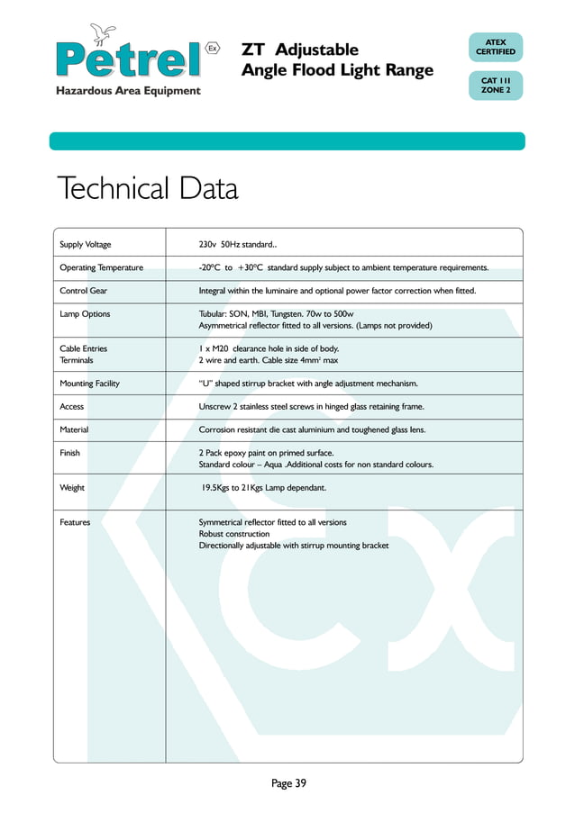 Zone 2 Hazardous Area Lighting (ATEX) - Fluorescent Luminaire - 58 Watt ...
