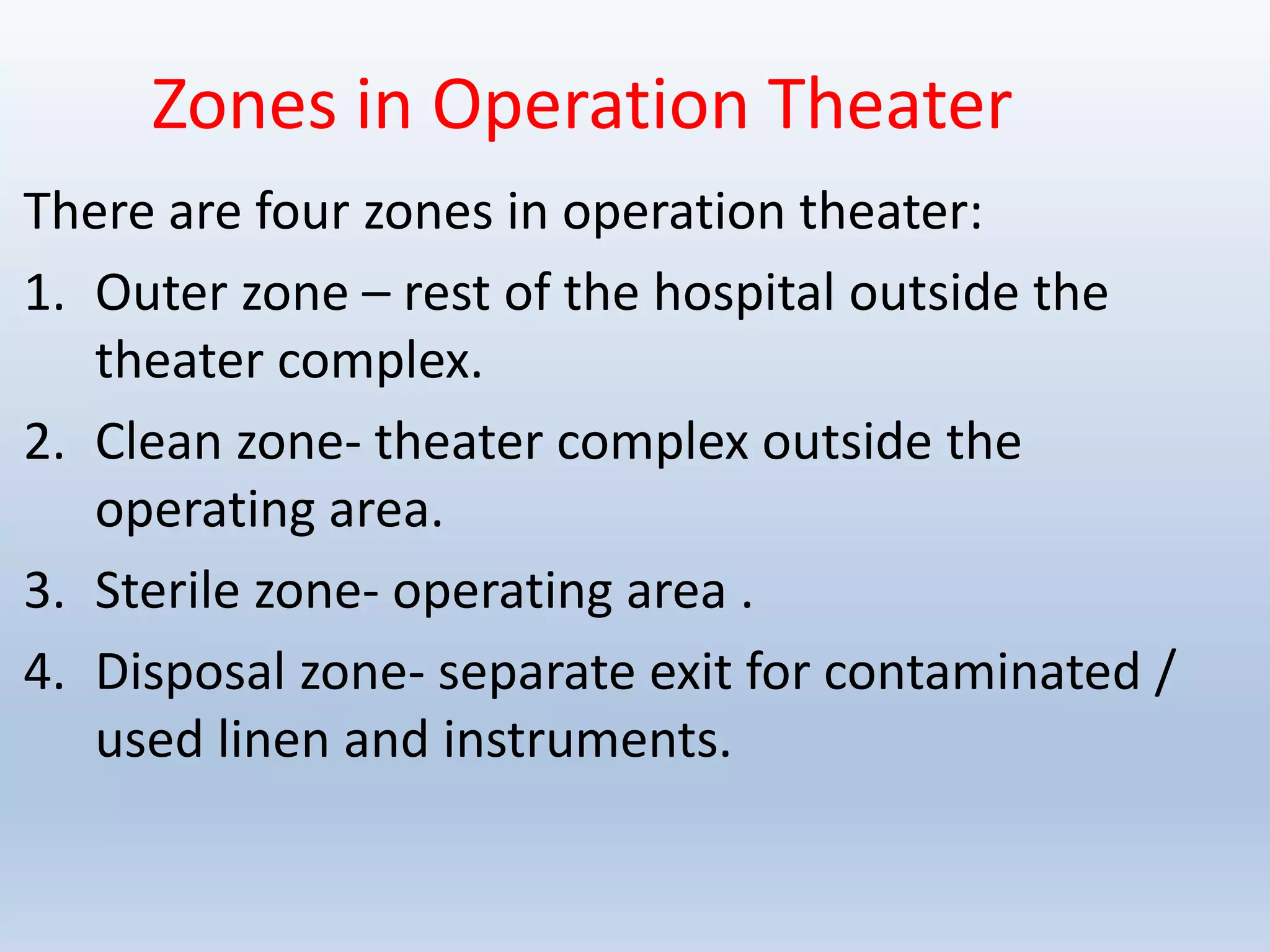 Zone in operation theater | PPTX