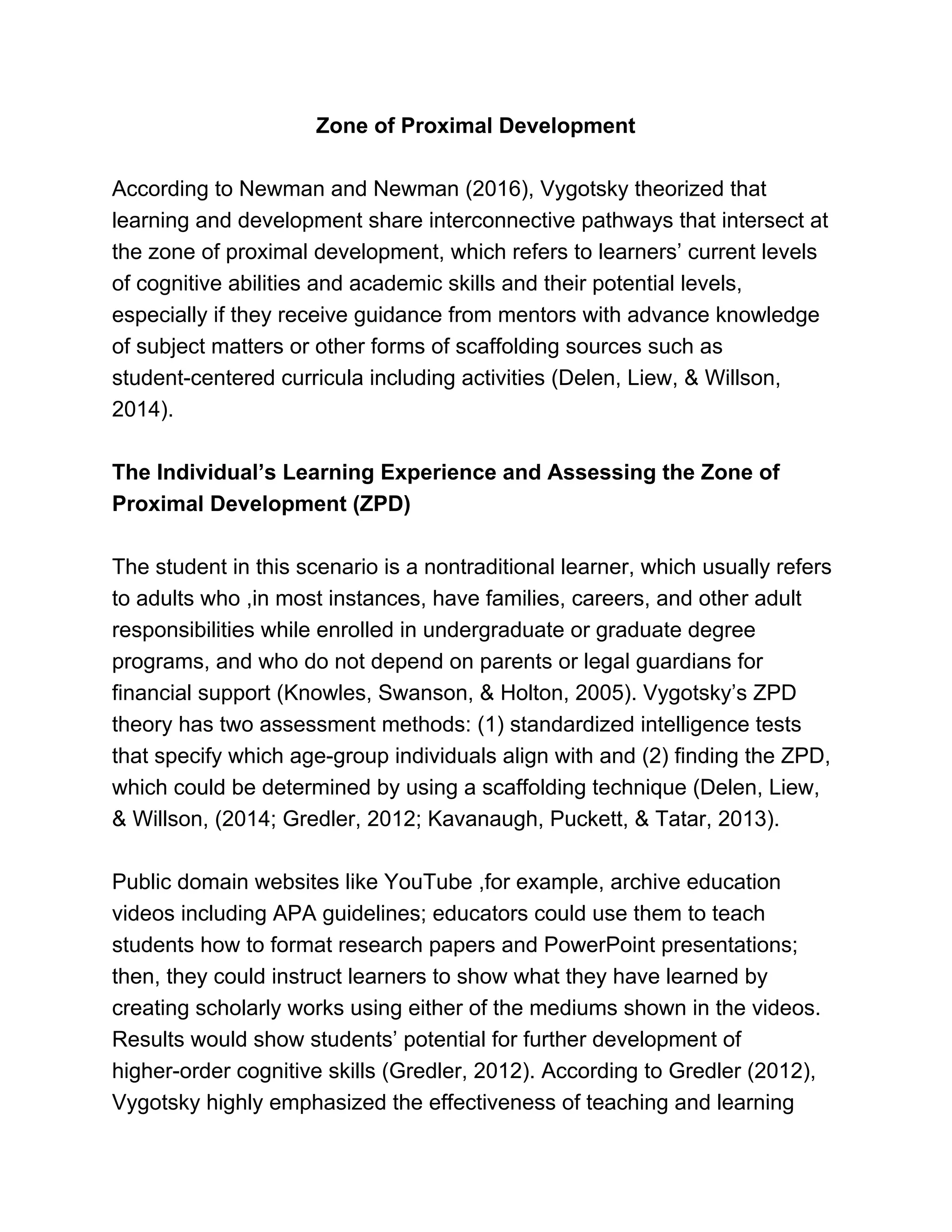 Zone of Proximal Development | PDF