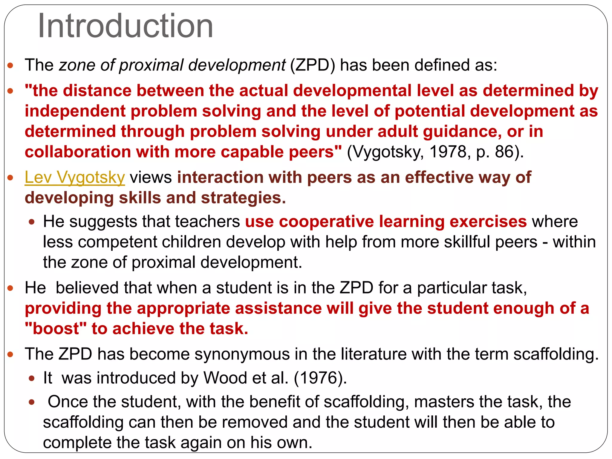 Scaffolding And Zone Of Proximal Development Zpd Ppt
