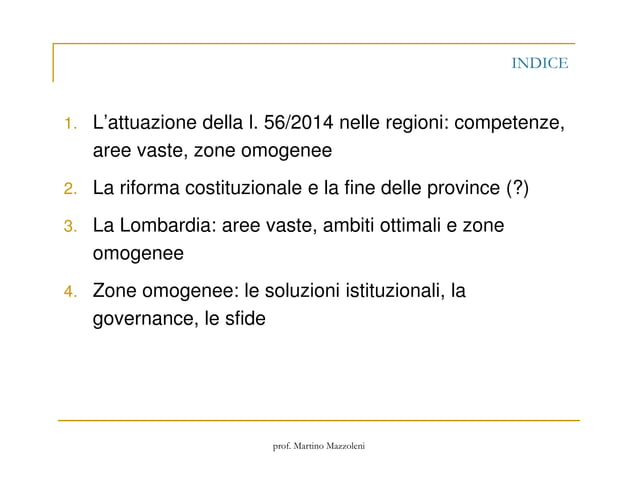 Zone omogenee e governance territoriale | PPT