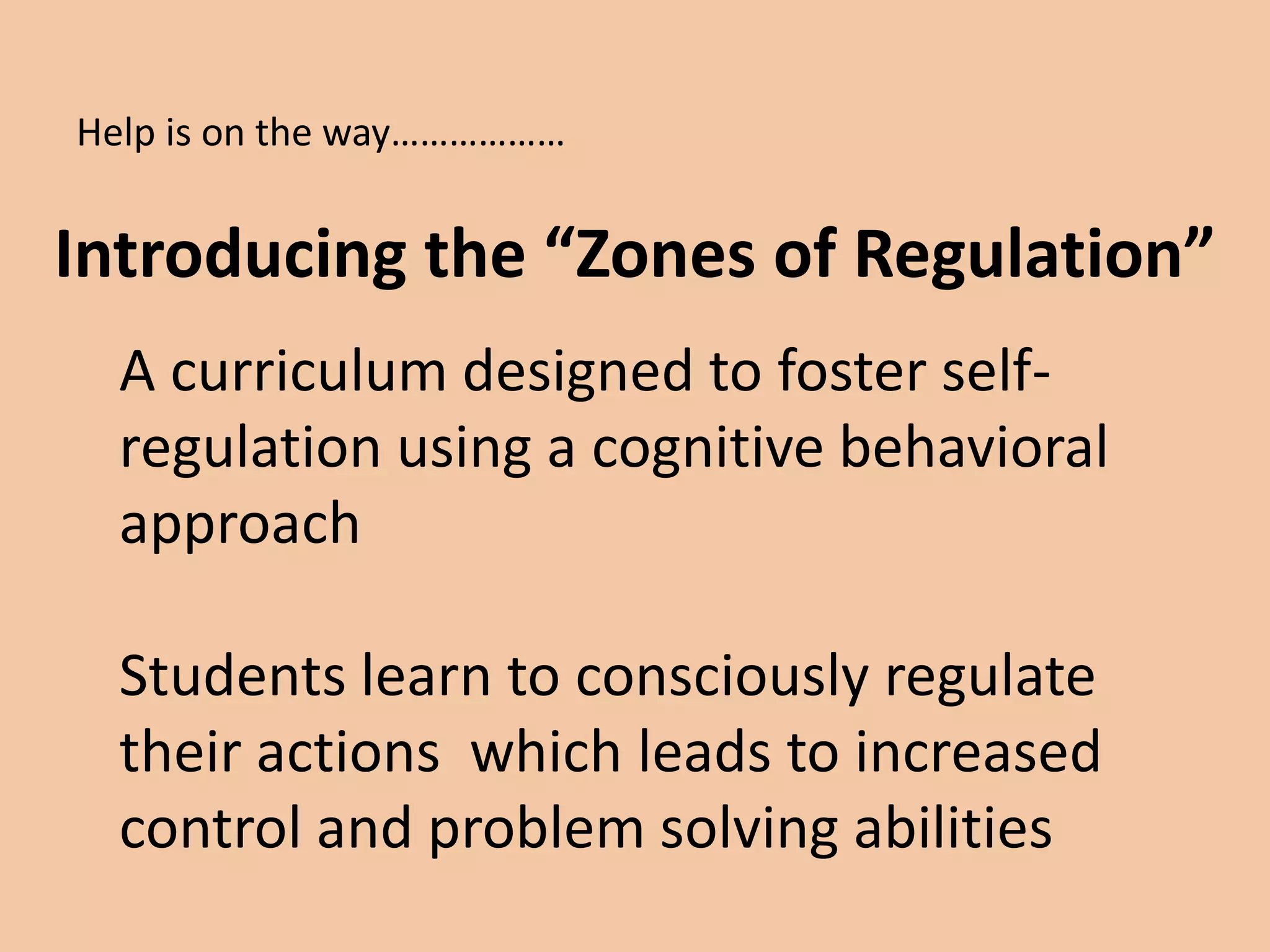 Zones of Regulation | PDF