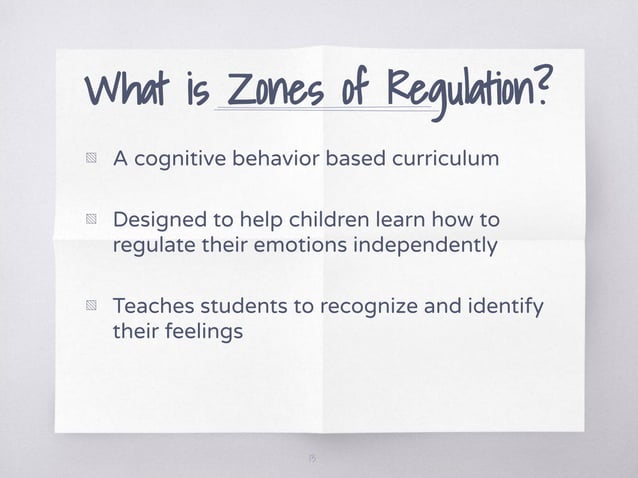 Zones of regulation presentation 2019 | PDF
