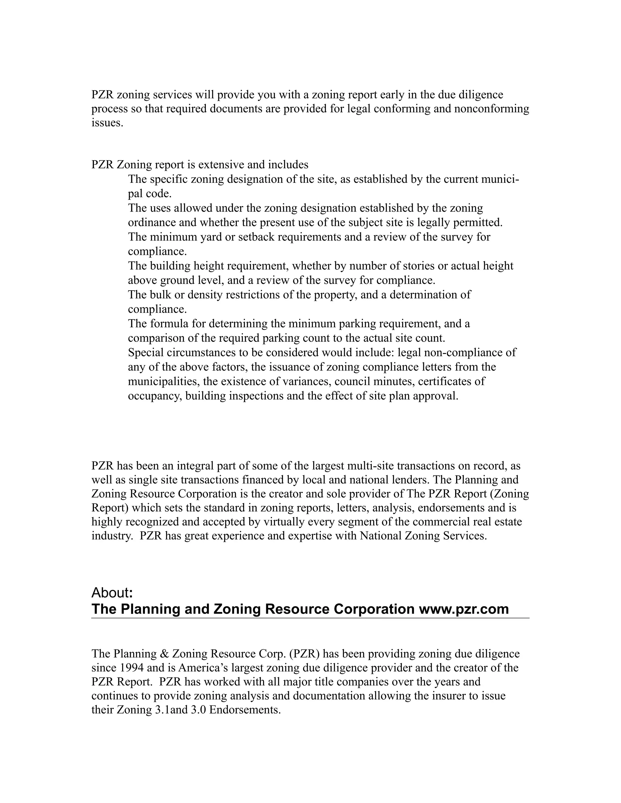 Zoning Services, Analysis & Due Diligence | DOC