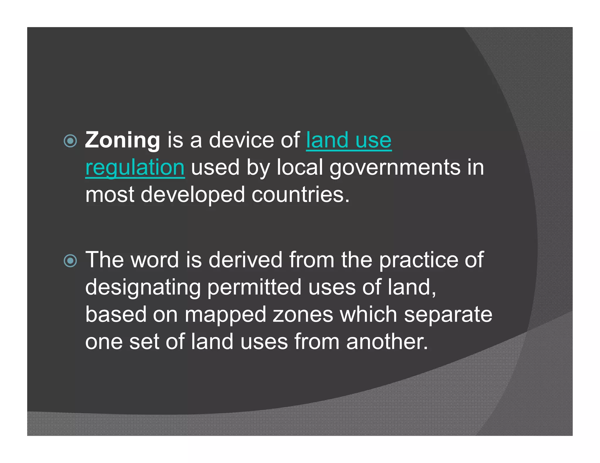 Zoning and subdivision of land | PDF