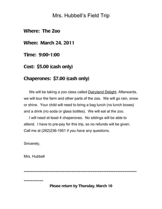 Zoo field trip | PDF