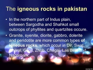 Types of rocks in Pakistan | PPT