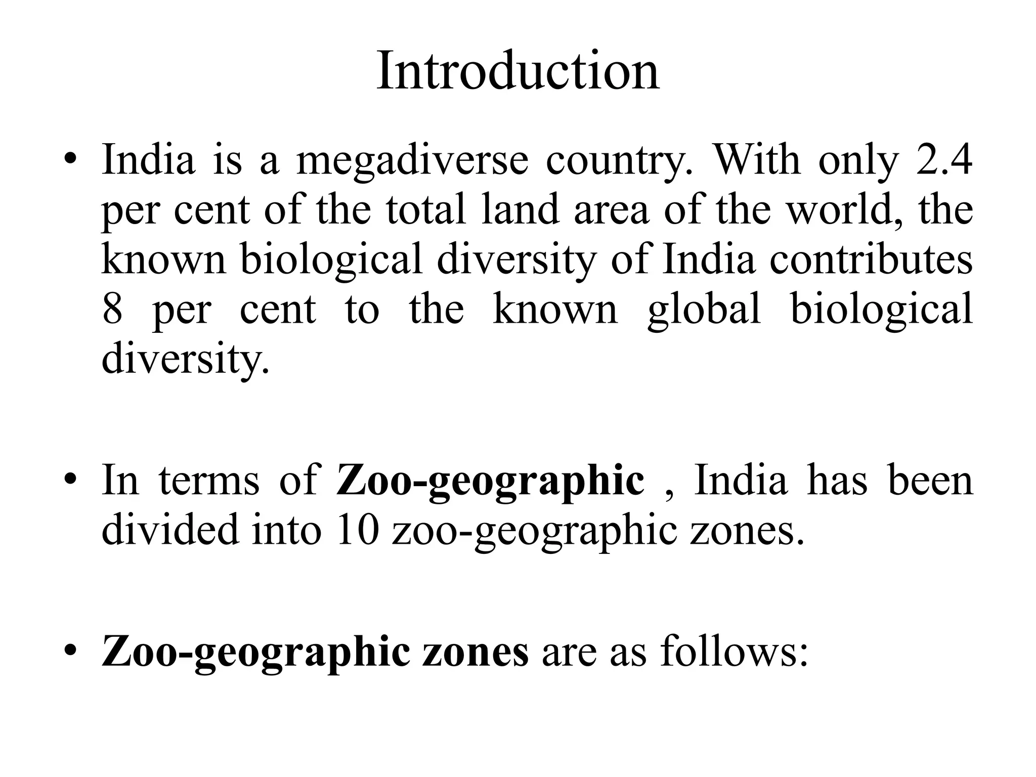 Zoo geographical region of wildlife distribution in india | PPTX