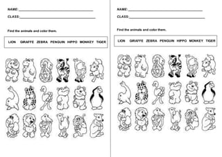 Zoo animals to color | PPT