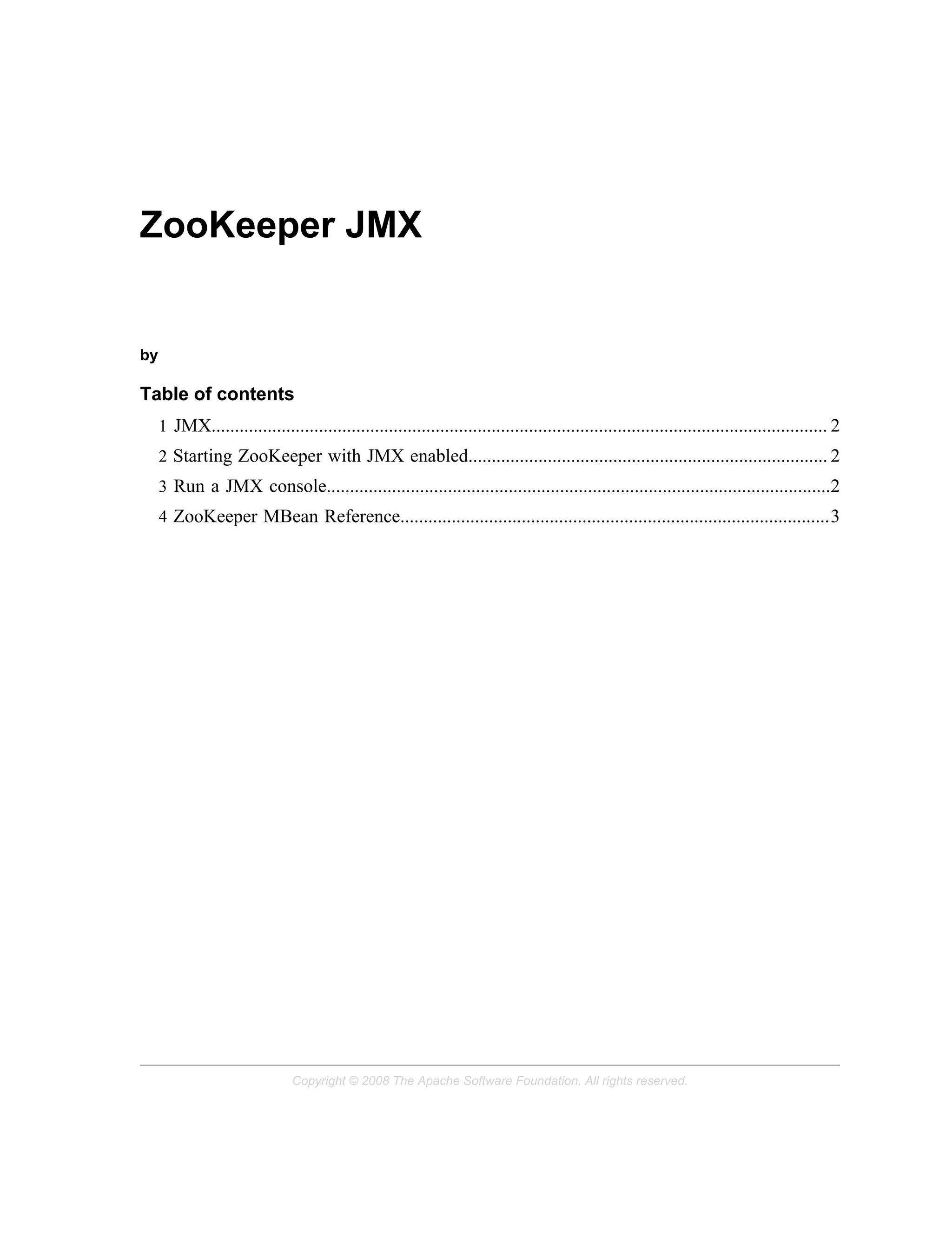 ZooKeeper JMX | PDF