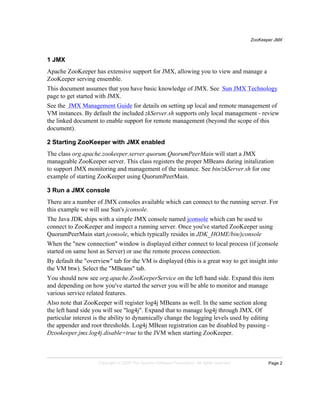 ZooKeeper JMX | PDF